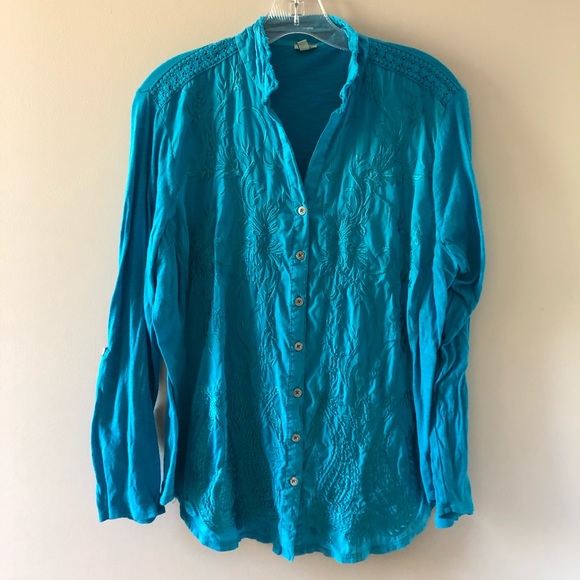 Reba | Tops | Reba Brand Embroidered Top | Poshmark